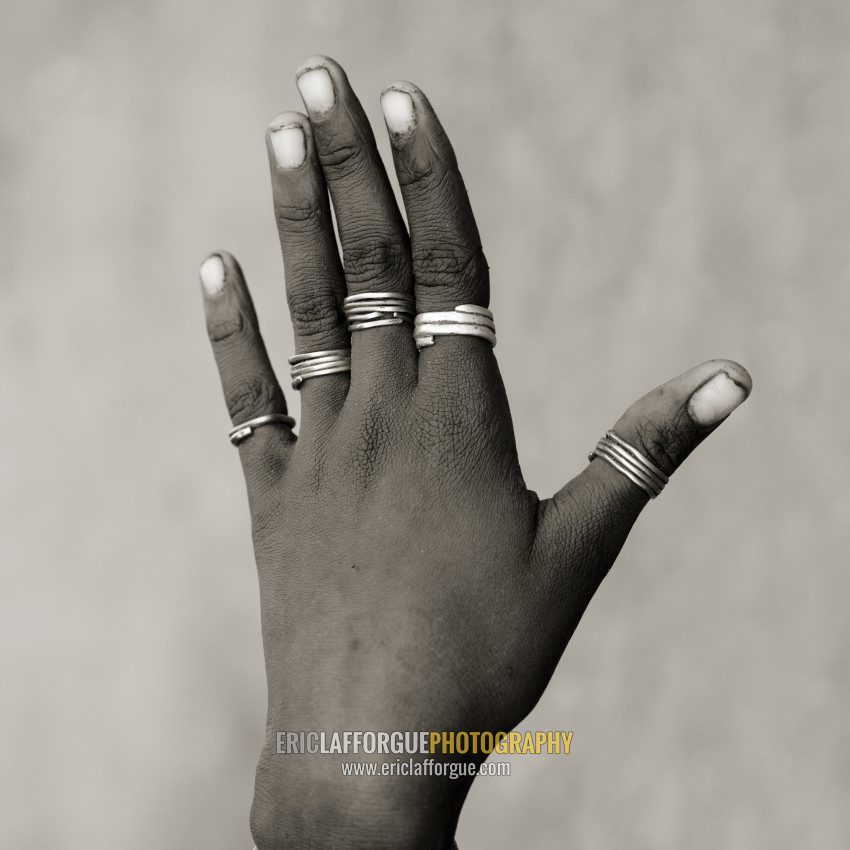 ERIC LAFFORGUE PHOTOGRAPHY - Hamer Woman Ringed Fingers Hand Ethiopia